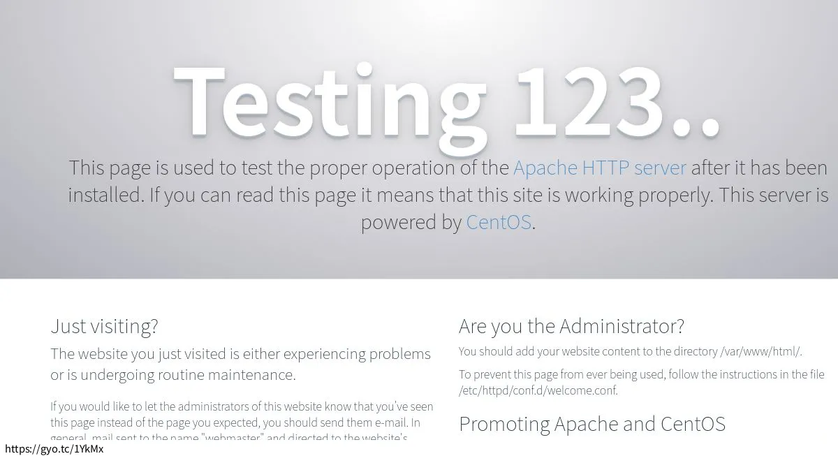 【魚拓】Apache HTTP Server Test Page powered by CentOS