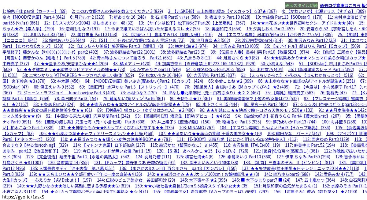 【魚拓】AV女優＠bbspink掲示板＠スレッド一覧