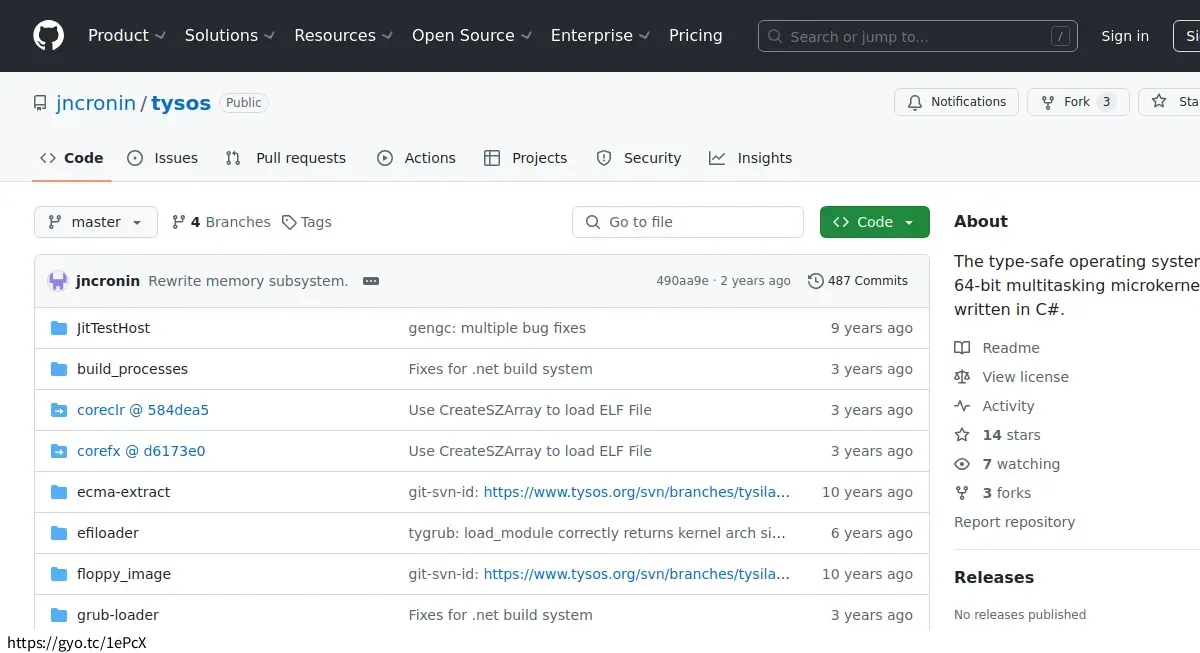 【魚拓】GitHub - jncronin/tysos: The type-safe operating system is a 64-bit ...
