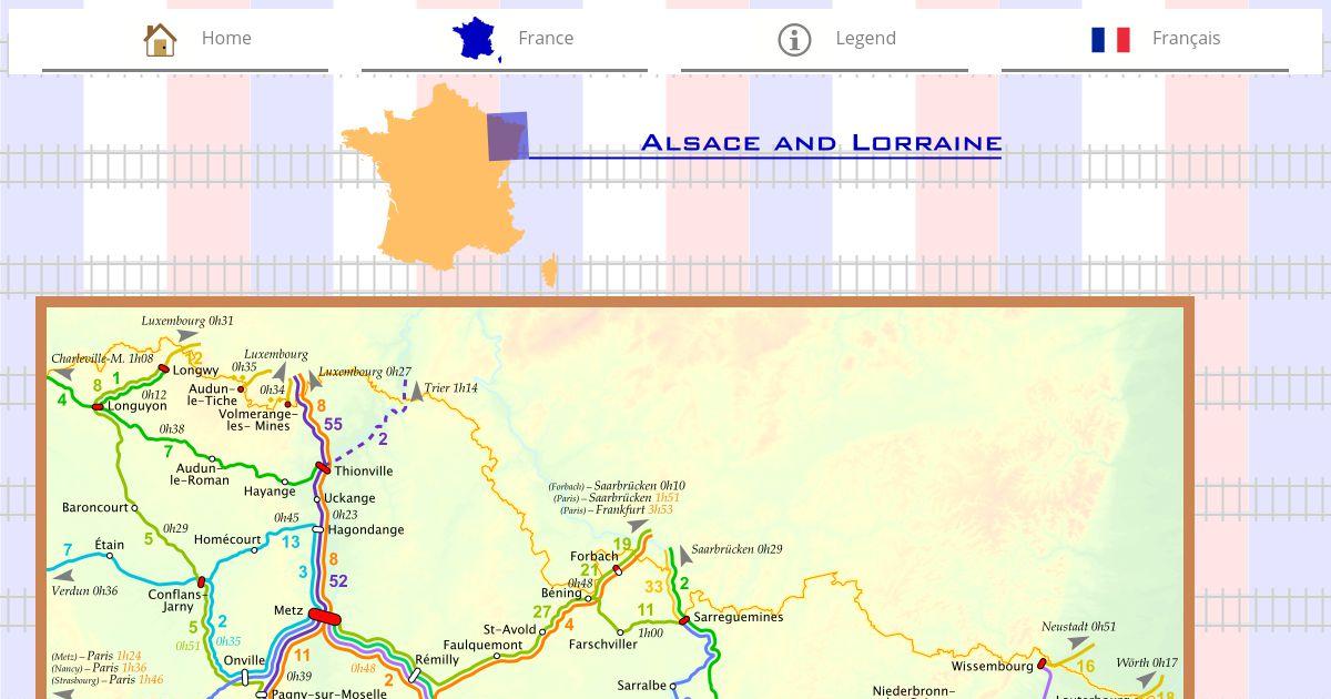 【魚拓】Railway Maps of France | Alsace and Lorraine